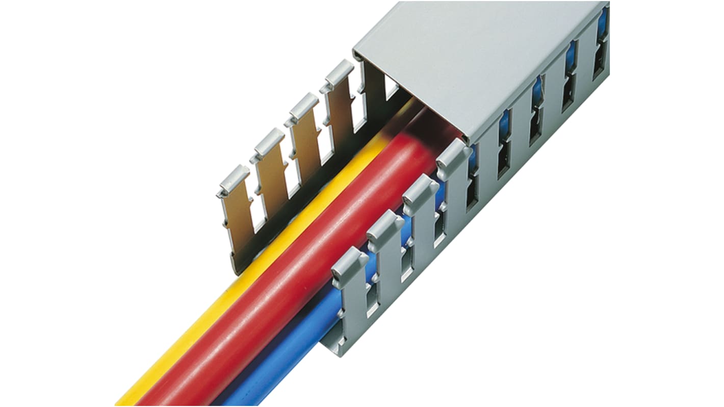 181-10068 HTWD-PW-25X40-PVC-GY | HellermannTyton Grey Slotted Panel ...