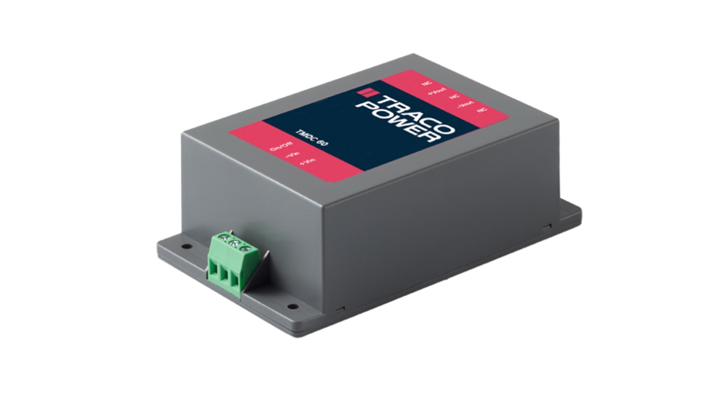 TMDC 60-2415 | TRACOPOWER TMDC 60 DC-DC Converter, 24V dc/ 2.5A Output, 9 → 36 V dc Input, 60W ...
