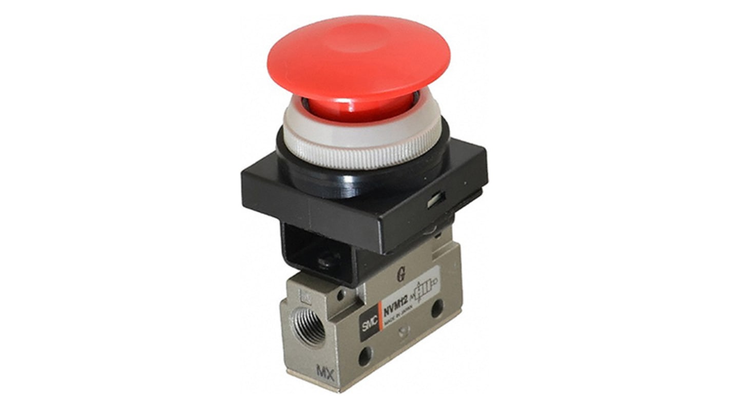 NVM120-N01-30R | SMC Push Button 1/2 Air Switch VM100 Series, NPT 1/8, 1/8 | RS