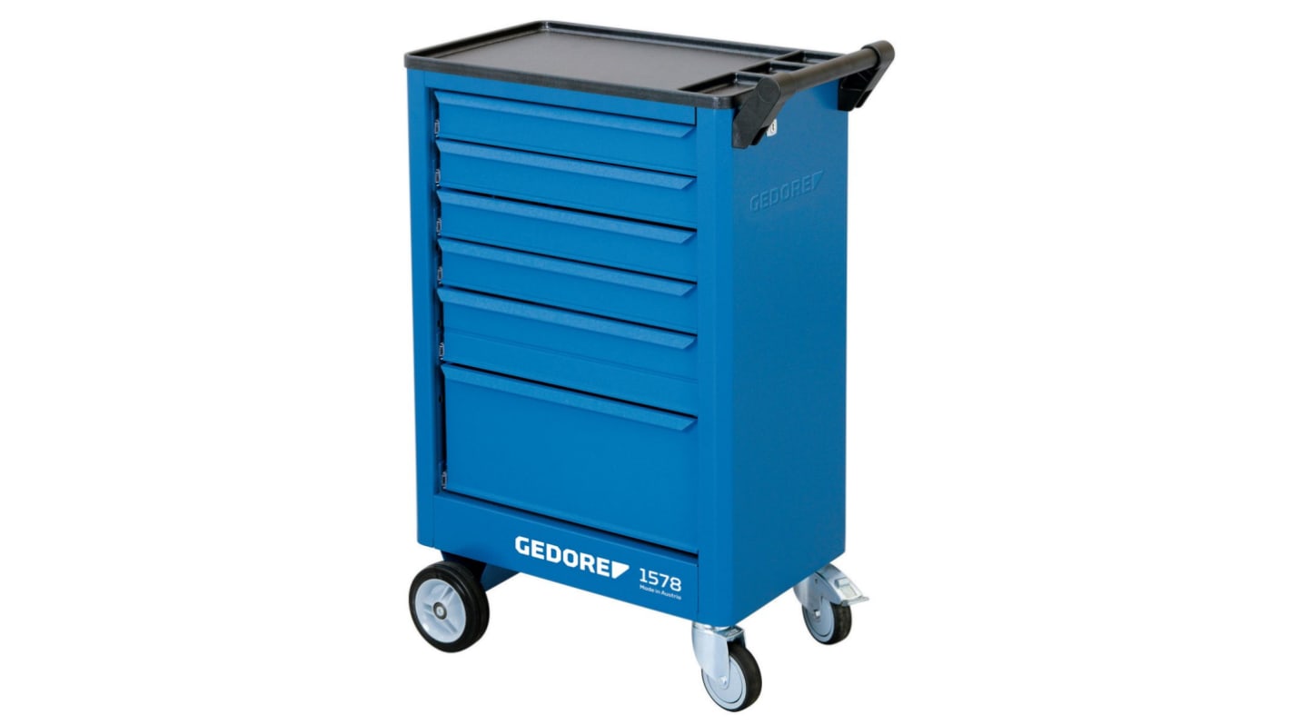 9018140 | Gedore 6 drawer ABS Wheeled Tool Chest, 930mm x 605mm x 375mm ...