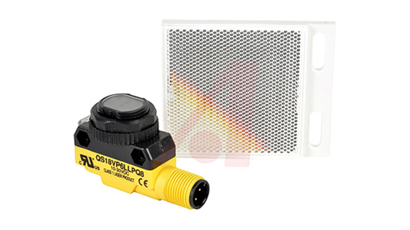 QS18VP6LLPQ5 | Banner Retroreflective Photoelectric Sensor, Barrel ...
