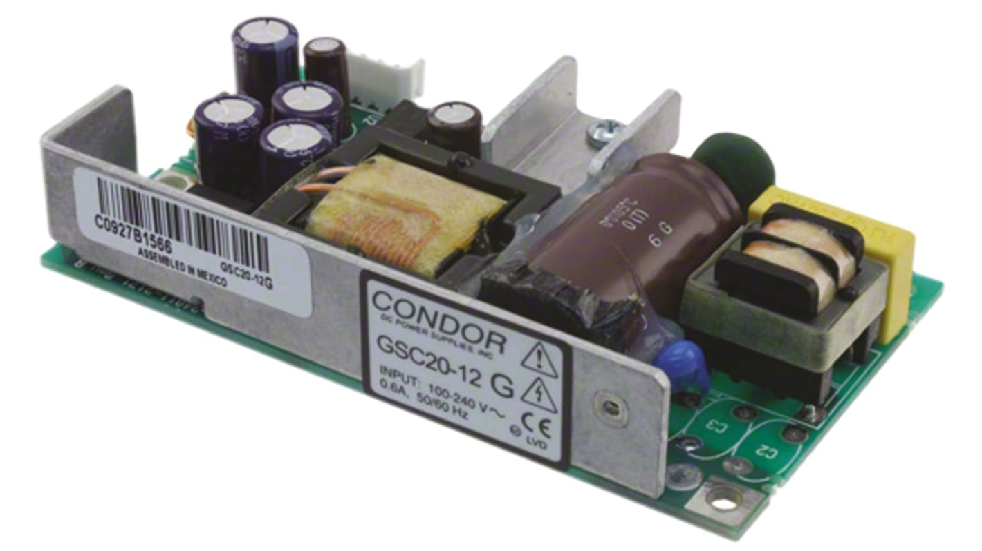 SL POWER CONDOR Switching Power Supply, GSC20-12G, 12V dc, 20W, 1 ...