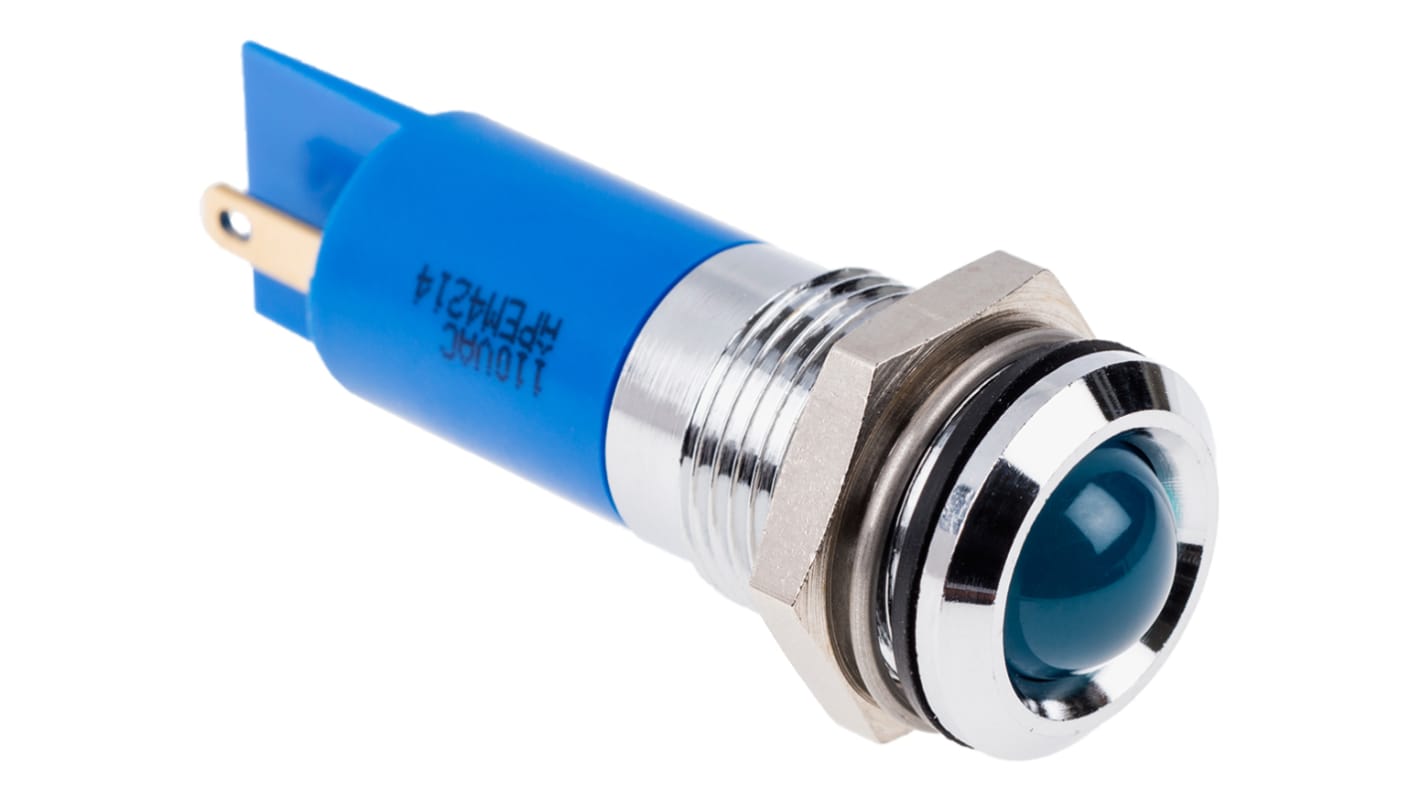 RS PRO Blue Panel Mount Indicator, 110V ac, 14mm Mounting Hole Size ...