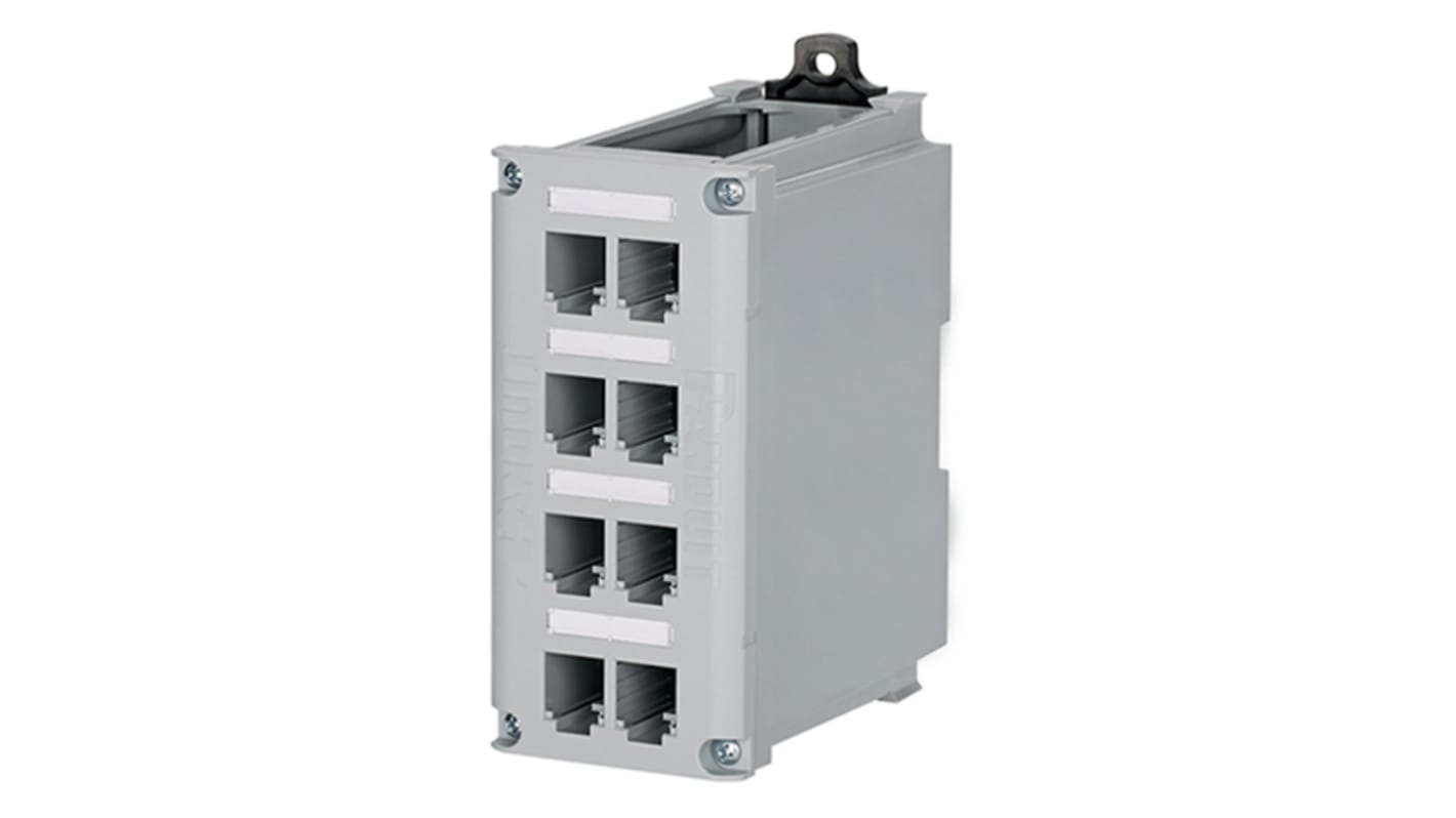CDPP8RG | Panduit CDPP, 8 Port DIN Rail Mount Copper Patch Panel, STP ...