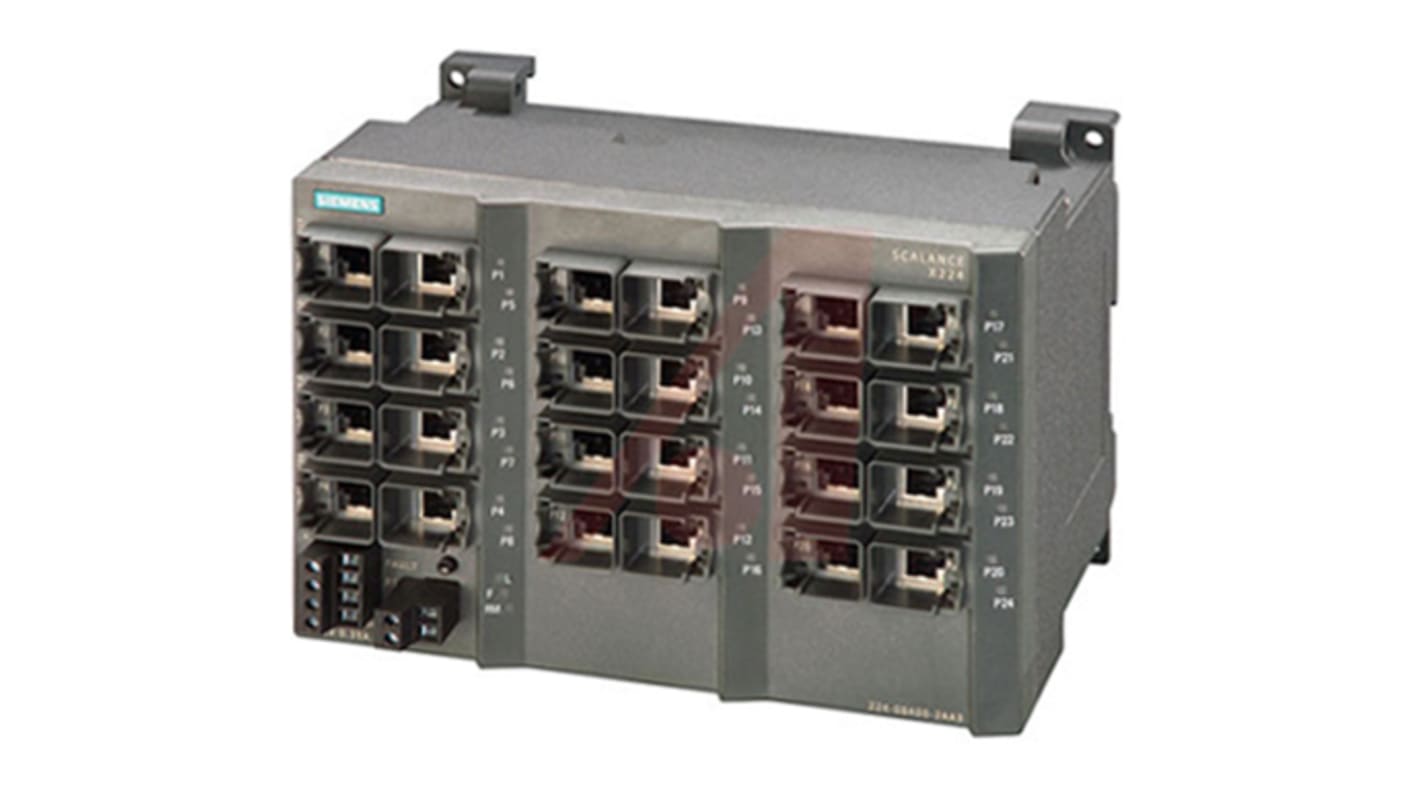 6GK52240BA002AA3 | Siemens DIN Rail, Wall Ethernet Switch, 24 RJ45 ...