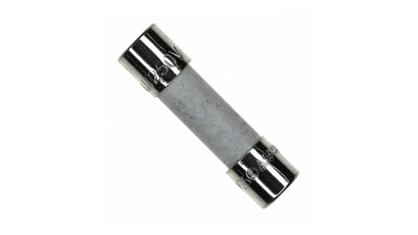 S505-6-3-R | Cooper Bussmann 6.3A T Ceramic Cartridge Fuse, 5 x 20mm | RS