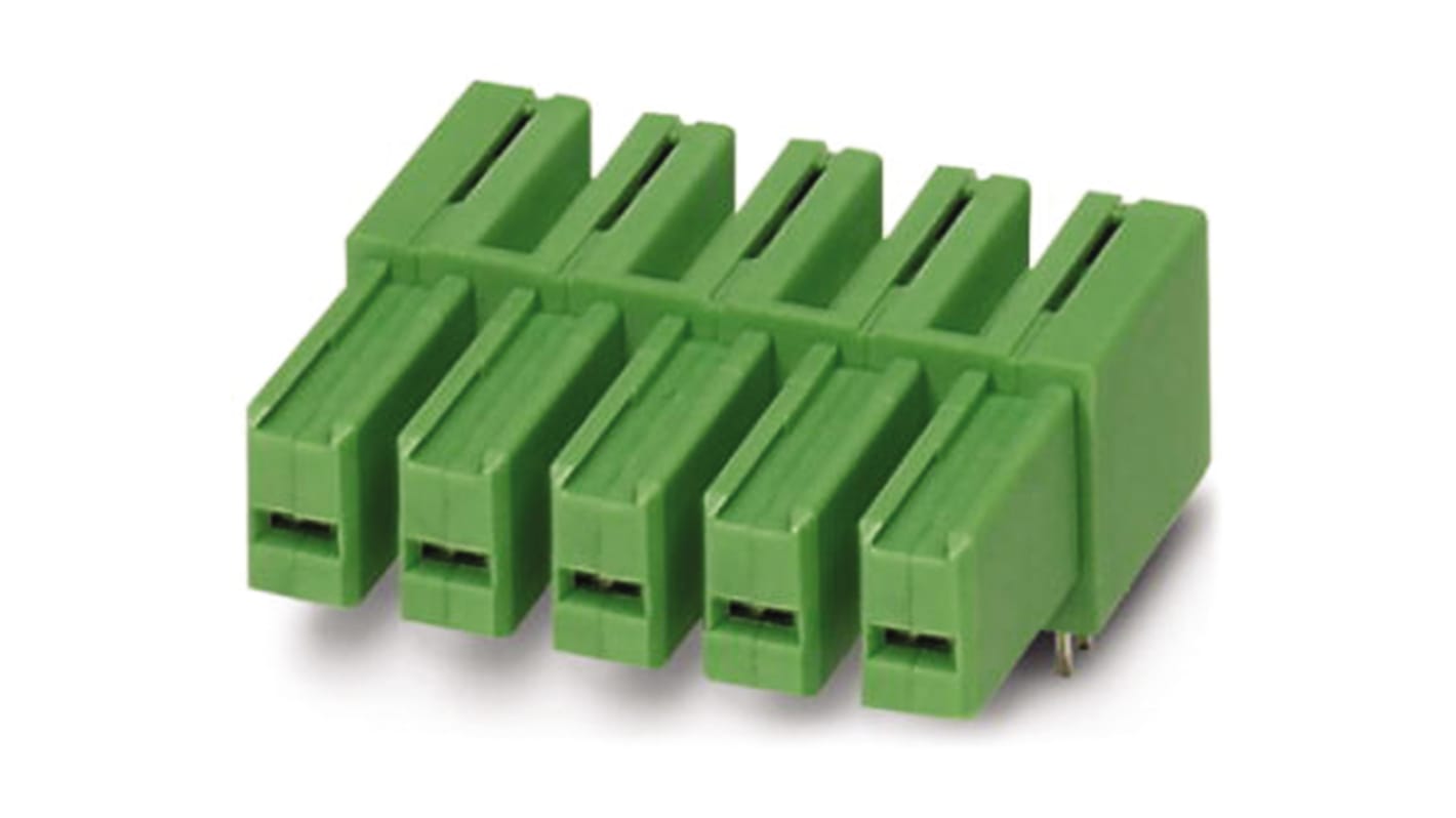 1708394 | Phoenix Contact 7.62mm Pitch 3 Way Right Angle Pluggable Terminal Block, Inverted ...