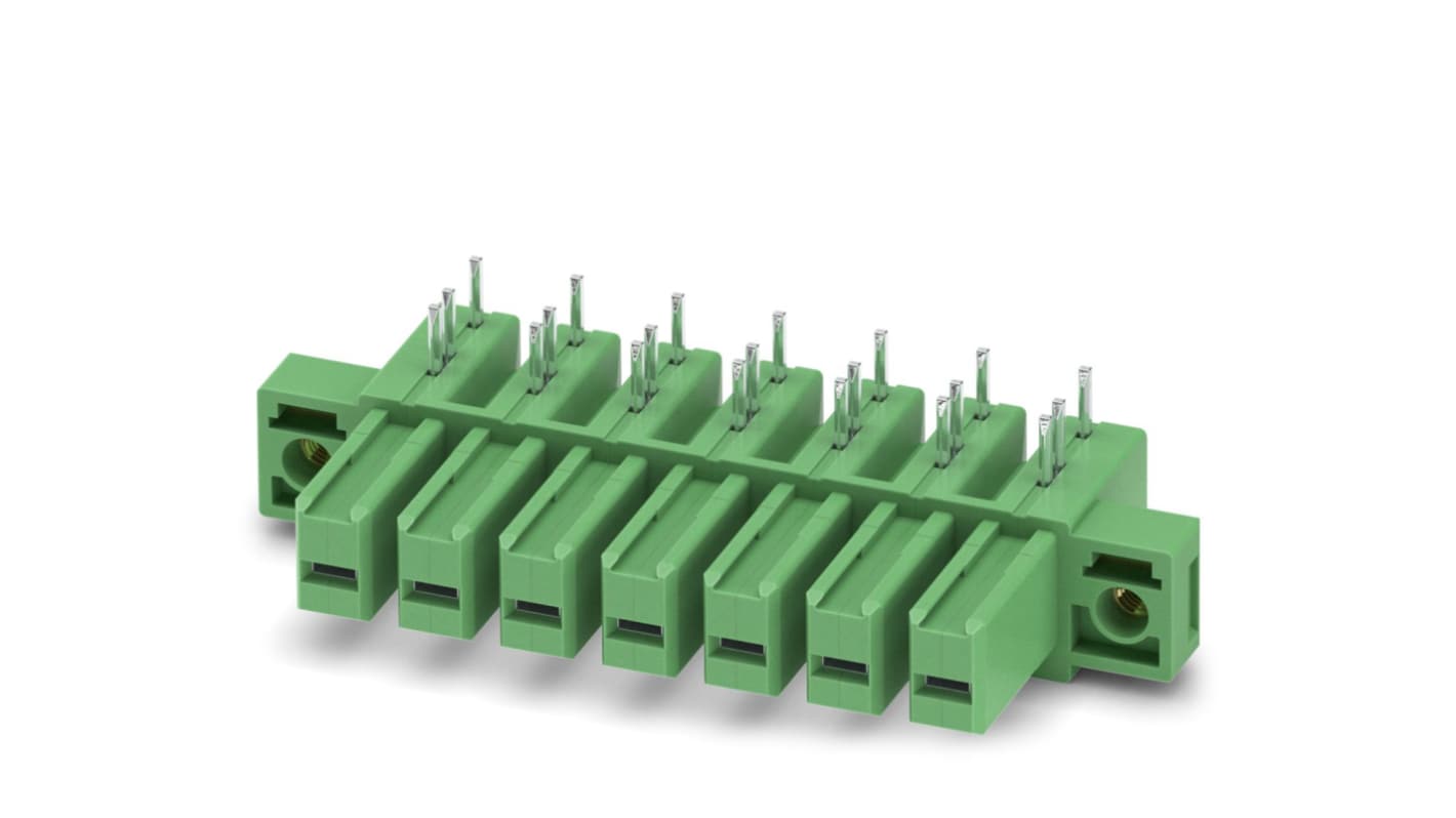 1708763 | Phoenix Contact 7.62mm Pitch 7 Way Right Angle Pluggable ...