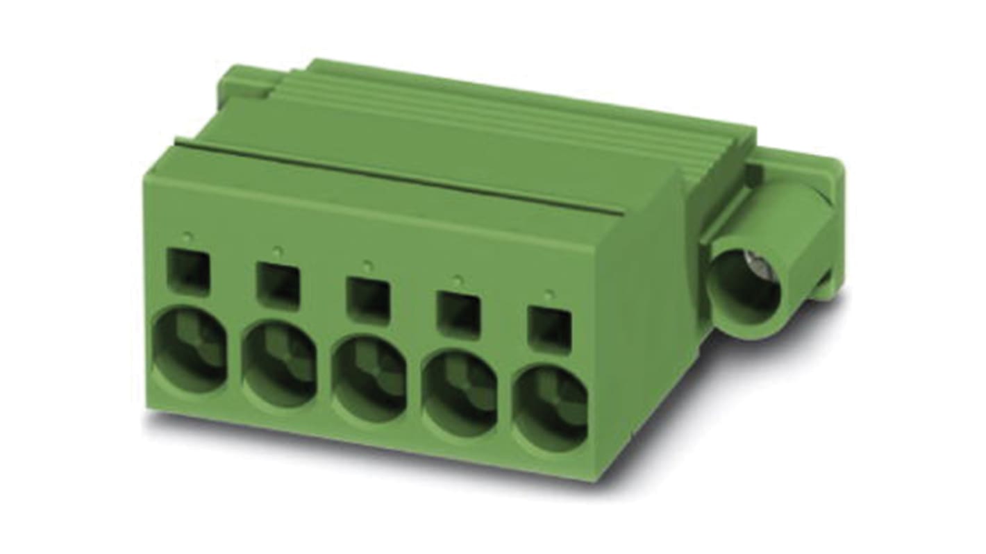 1749007 | Phoenix Contact 7.62mm Pitch 5 Way Pluggable Terminal Block, Inverted Plug, Cable ...