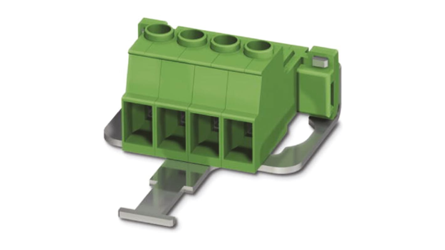 1709377 | Phoenix Contact 7.62mm Pitch 4 Way Pluggable Terminal Block, Inverted Plug, Cable ...