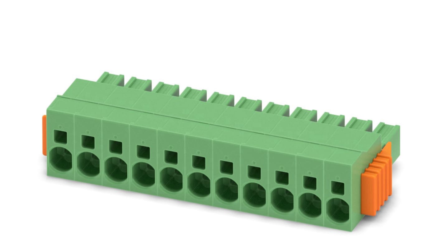 1718575 | Phoenix Contact 7.62mm Pitch 11 Way Pluggable Terminal Block, Plug, Spring Cage ...