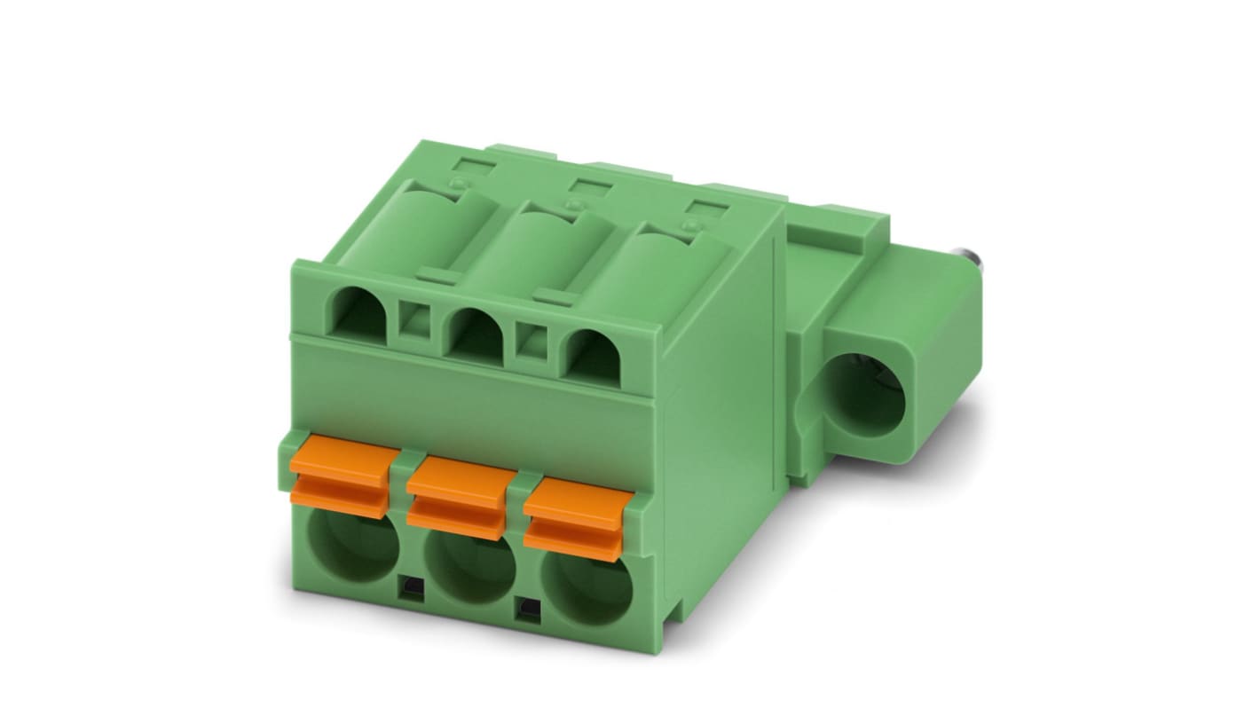 1942714 | Phoenix Contact 5.08mm Pitch 3 Way Pluggable Terminal Block ...