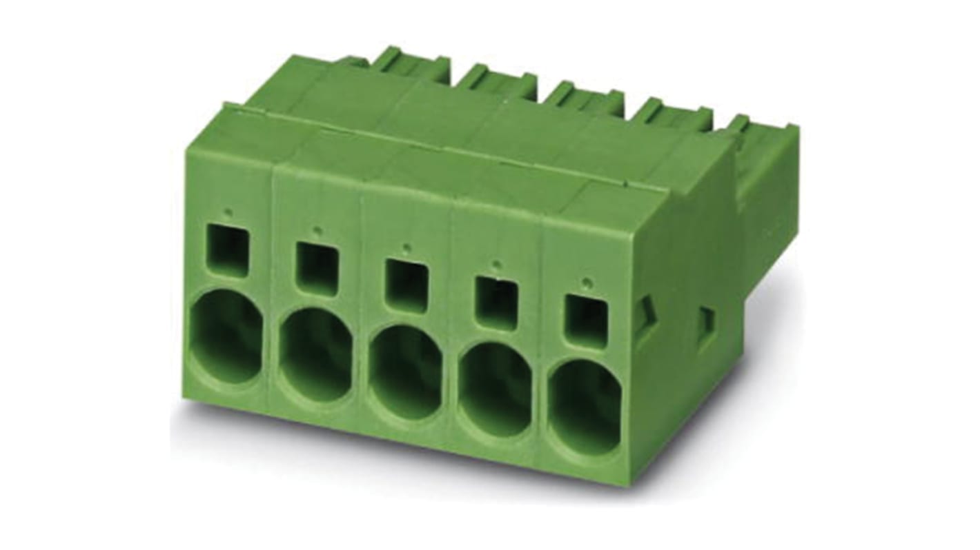 1996061 | Phoenix Contact 7.62mm Pitch 7 Way Pluggable Terminal Block, Plug, Spring Cage ...