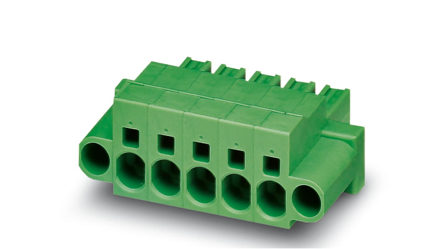1996155 | Phoenix Contact 7.62mm Pitch 5 Way Pluggable Terminal Block, Plug, Spring Cage ...