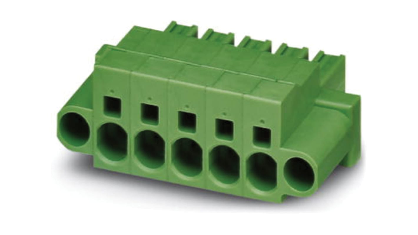 1996207 | Phoenix Contact 7.62mm Pitch 10 Way Pluggable Terminal Block, Plug, Spring Cage ...