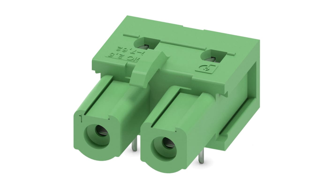 1745784 | Phoenix Contact 7.62mm Pitch 2 Way Right Angle Pluggable ...