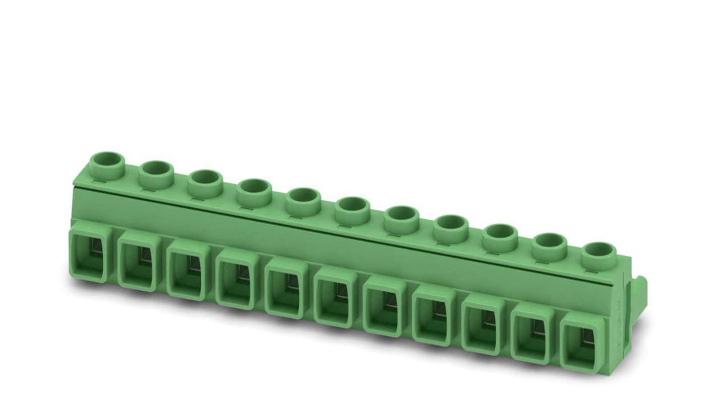 1714362 | Phoenix Contact 7.62mm Pitch 11 Way Pluggable Terminal Block, Plug, Cable Mount, Screw ...