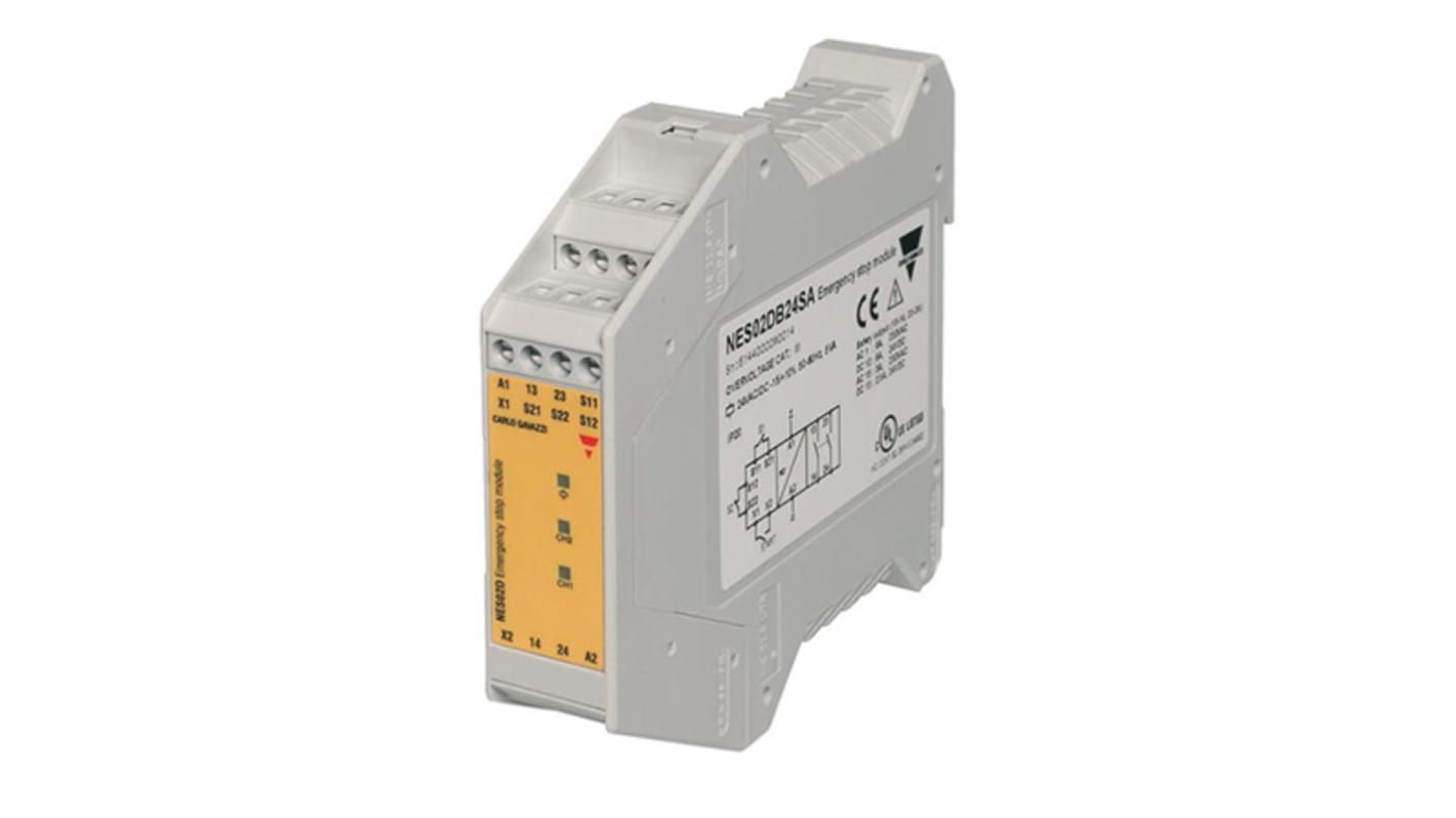 NES02DB24SA | Carlo Gavazzi Dual-Channel Safety Relay, 24V ac/dc | RS