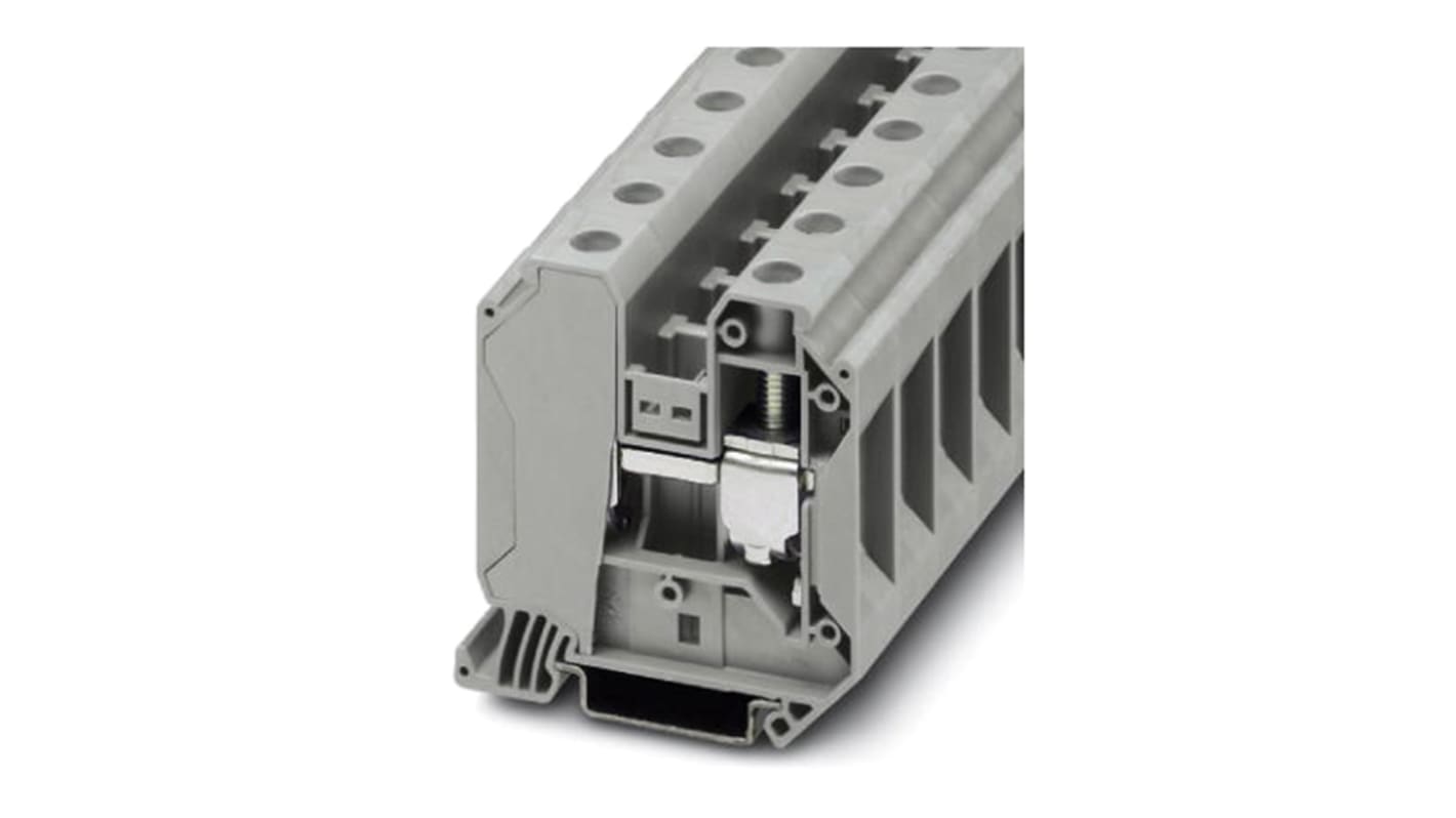 3047727 | Phoenix Contact UT 35 IB Series Grey Feed Through Terminal Block, Single-Level, Screw ...