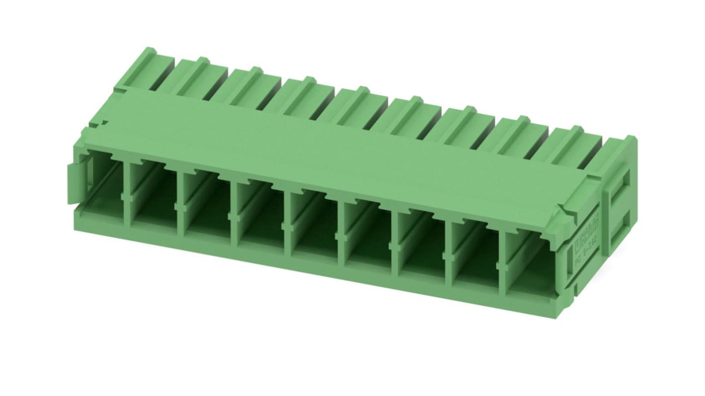 1720534 | Phoenix Contact 7.62mm Pitch 9 Way Pluggable Terminal Block, Header, Solder ...