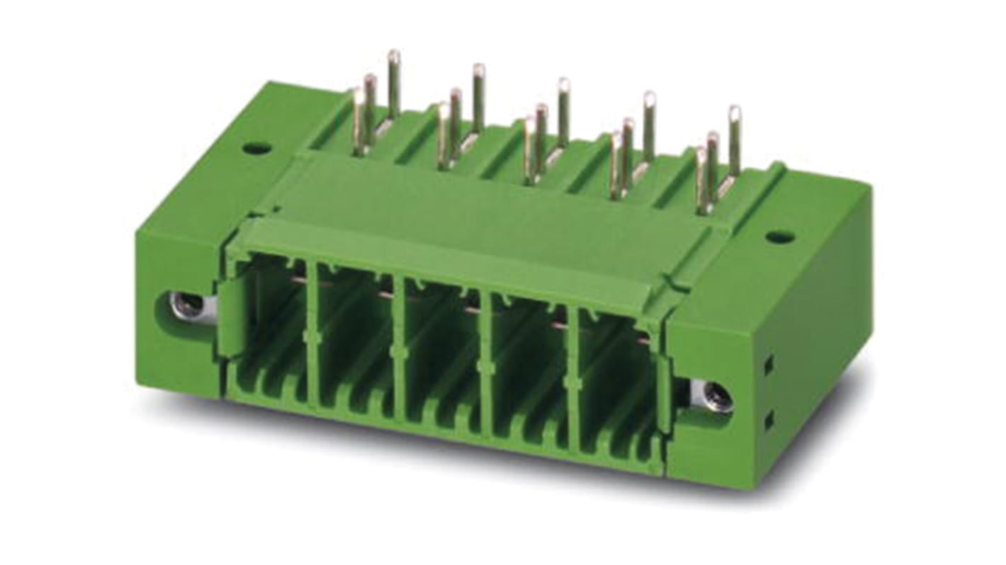 1721025 | Phoenix Contact 7.62mm Pitch 3 Way Pluggable Terminal Block, Header, Solder ...