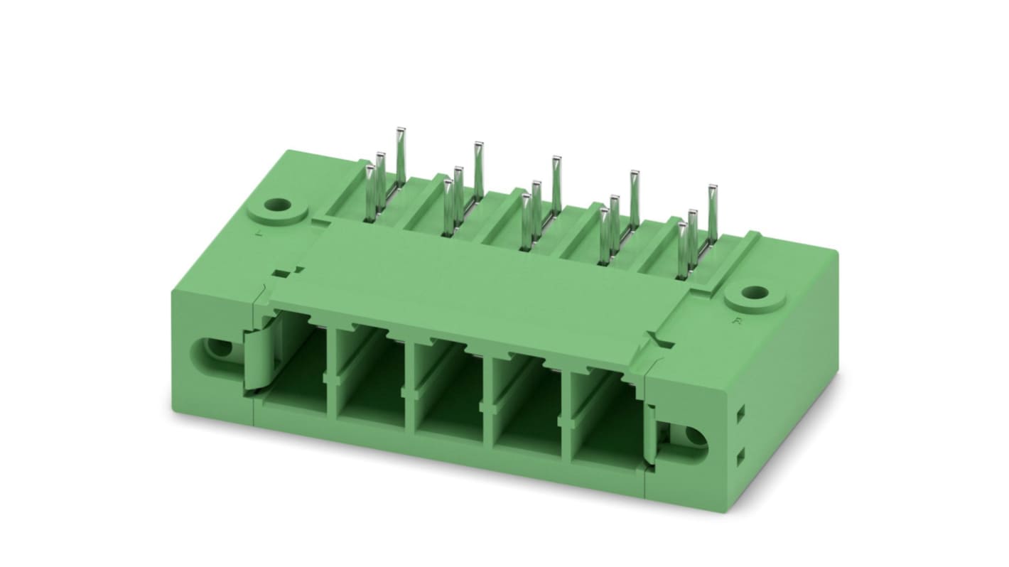 1721041 | Phoenix Contact 7.62mm Pitch 5 Way Pluggable Terminal Block, Header, Solder ...