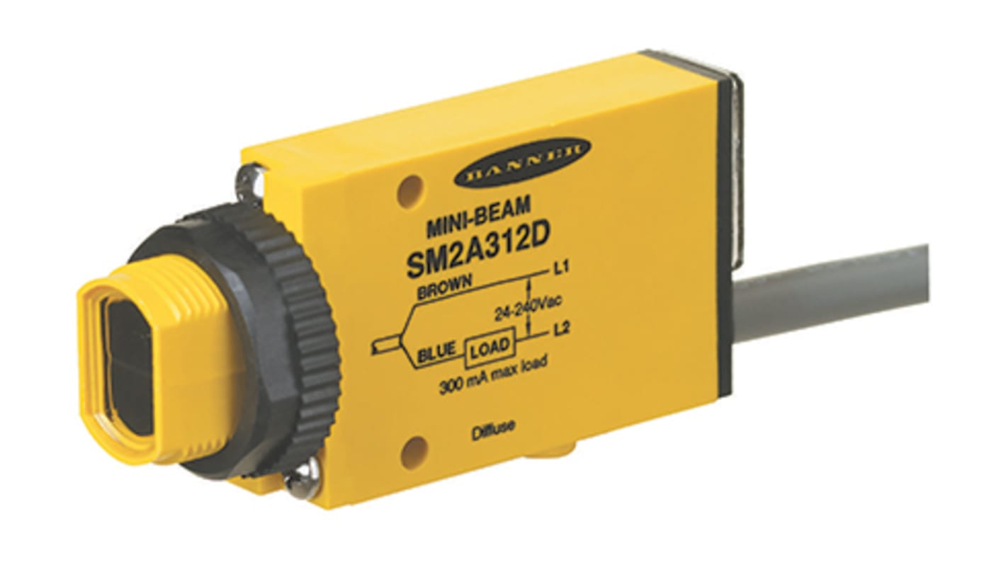 SM2A312D | Banner Diffuse Photoelectric Sensor, Block Sensor, 380 mm ...
