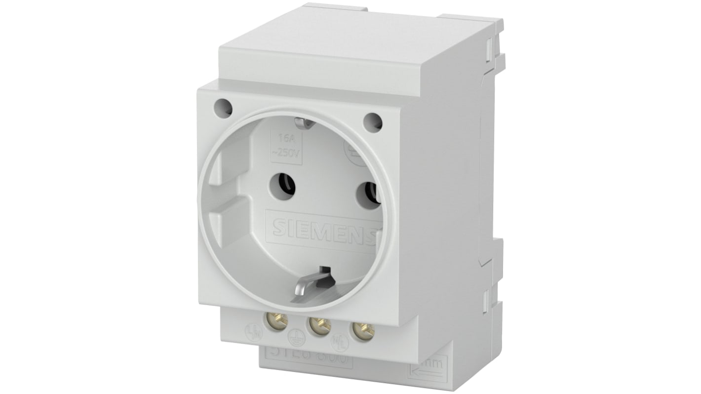 5TE6800 | Siemens German Mains Plug, 16A, DIN Rail Mount, 230 V | RS