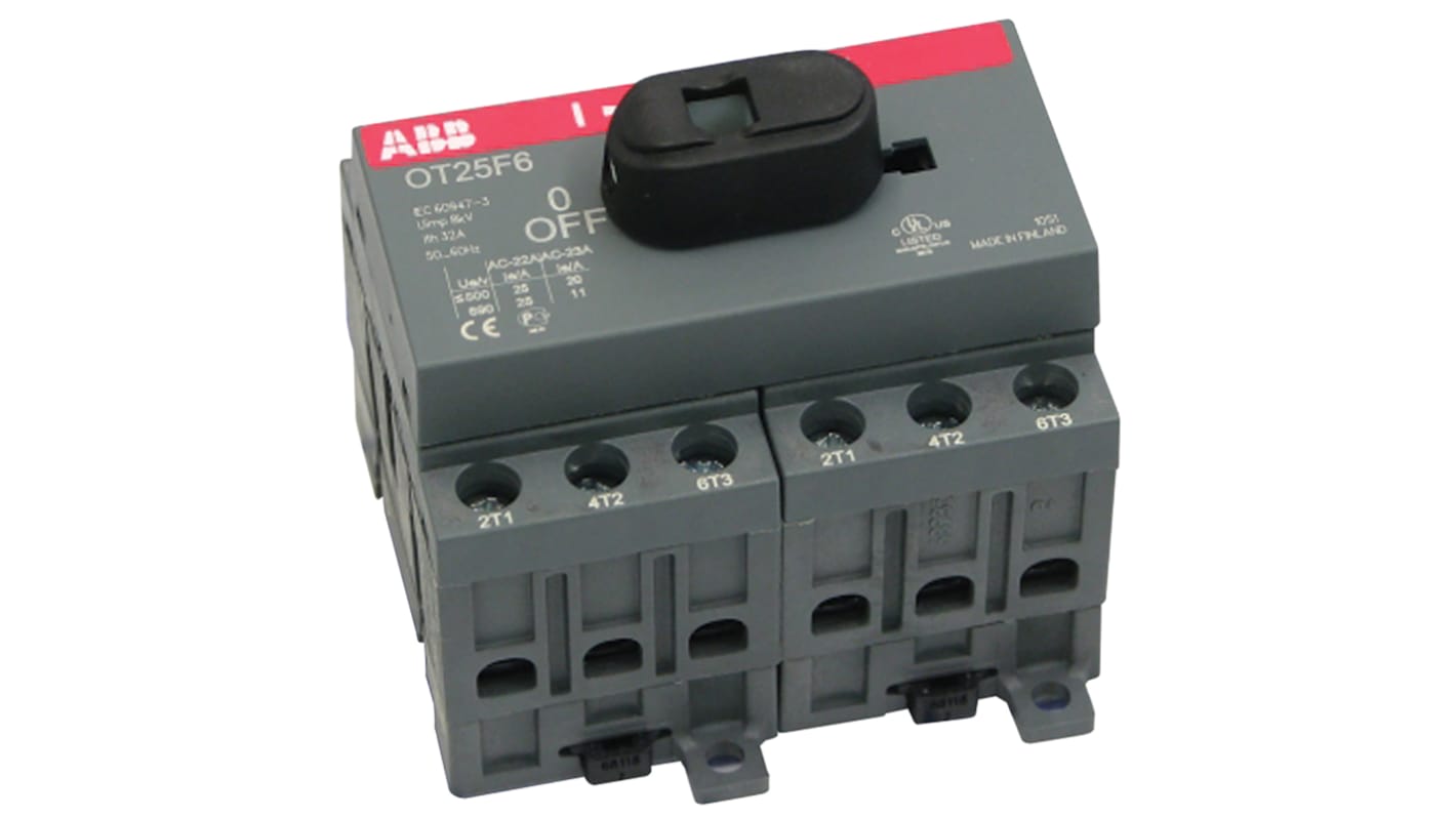 OT25F6 | ABB 6P Pole Isolator Switch - 25A Maximum Current | RS