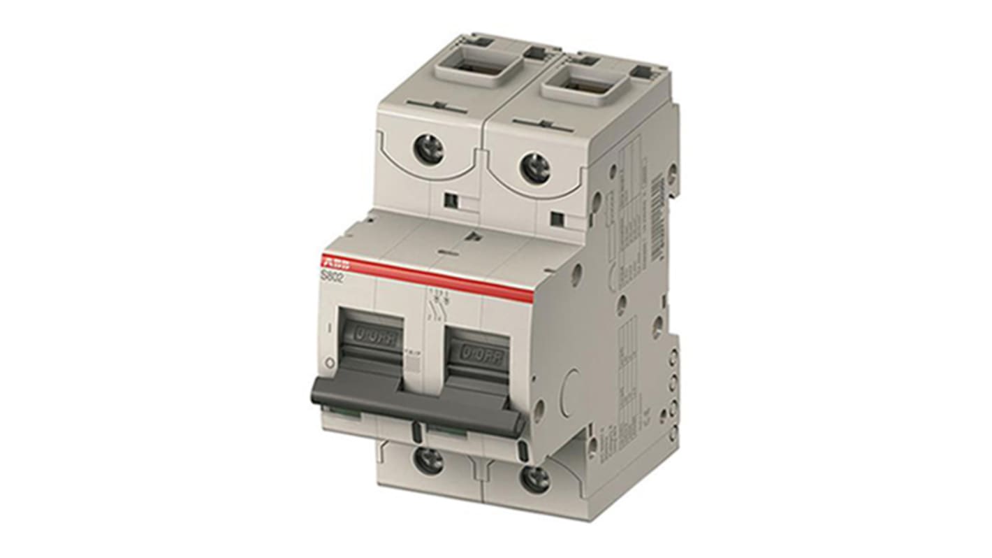 S802PV-M125 | ABB High Performance S800 MCB, 2P, 125A, 800V DC, 1.5 kA Breaking Capacity | RS