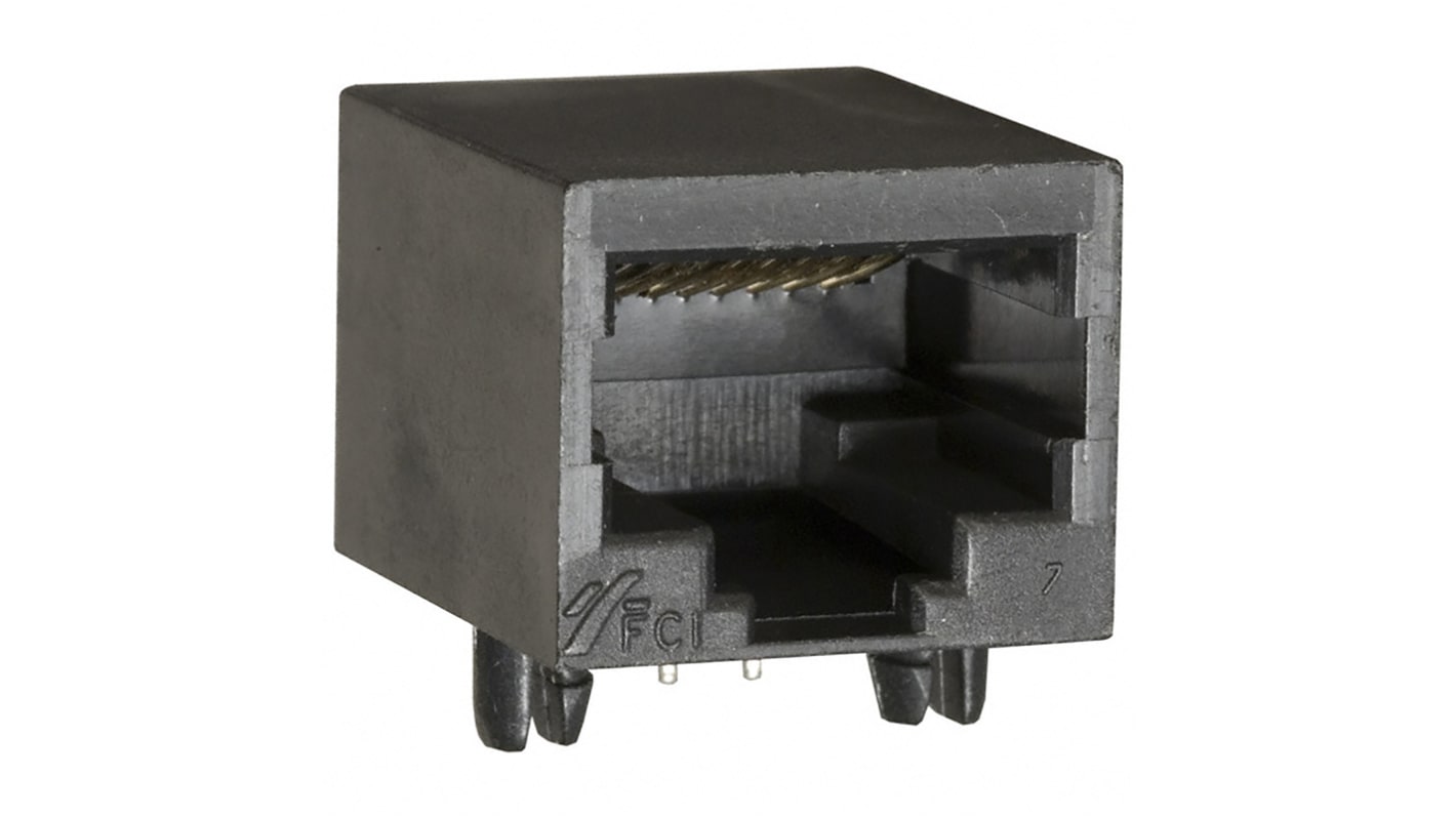 Amphenol ICC RJ45 モジュラーコネクタ, メス, RJ45コネクタ, スルーホール実装, Cat3, Cat5, 54602 ...