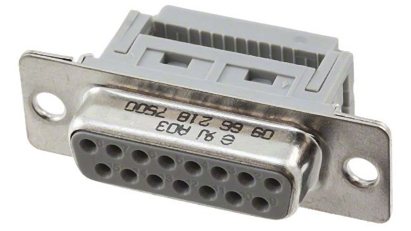 09662187500 | HARTING D-Sub Standard 15 Way Cable Mount D-sub Connector ...