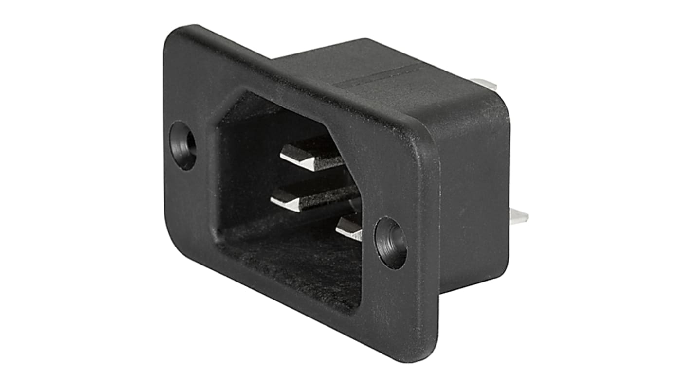 6173.0003 | Schurter C22 Panel Mount IEC Connector Male, 16A, 250 V | RS