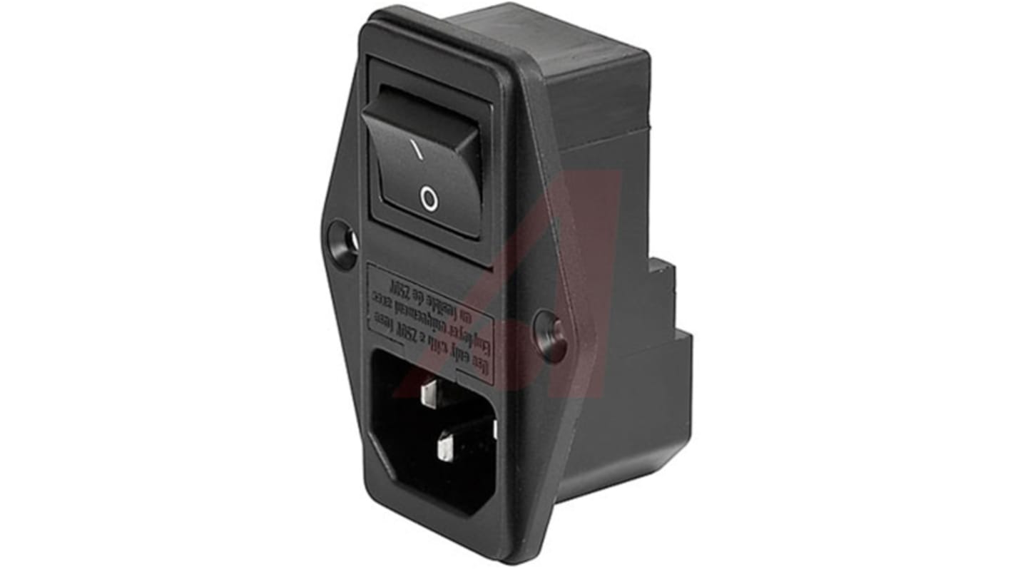 4304.6049 | Schurter C18 Panel Mount IEC Connector Male, 10A, 250 V ...