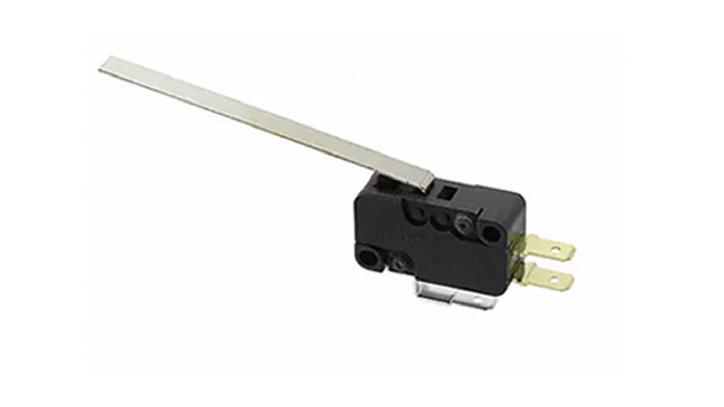 D449-R1ML-G2 | ZF Straight Lever Microswitch, Quick Connect Terminal, 10 A @ 125/250 V ac, 6 A ...