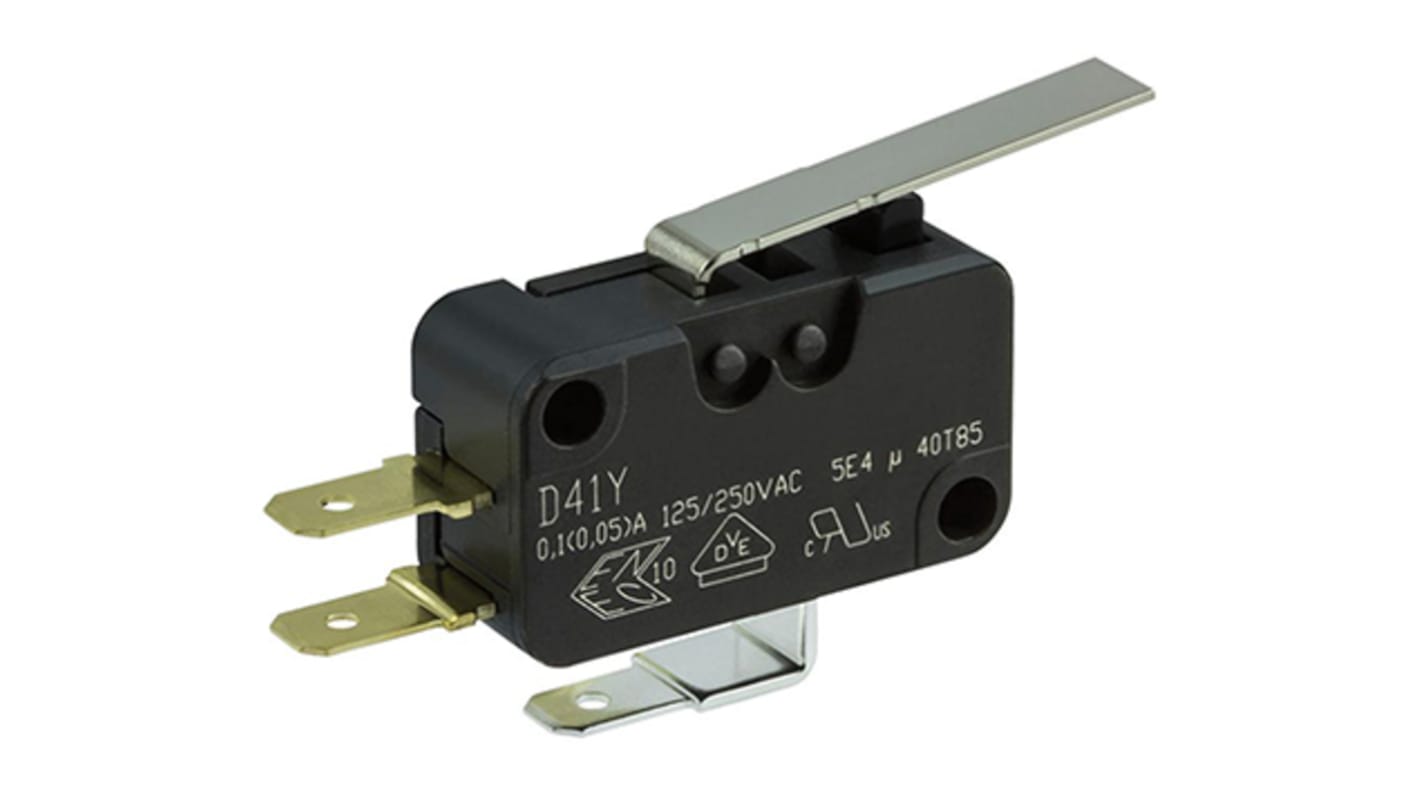 D459-R1LL-G2 | ZF Straight Lever Microswitch, Quick Connect Terminal ...