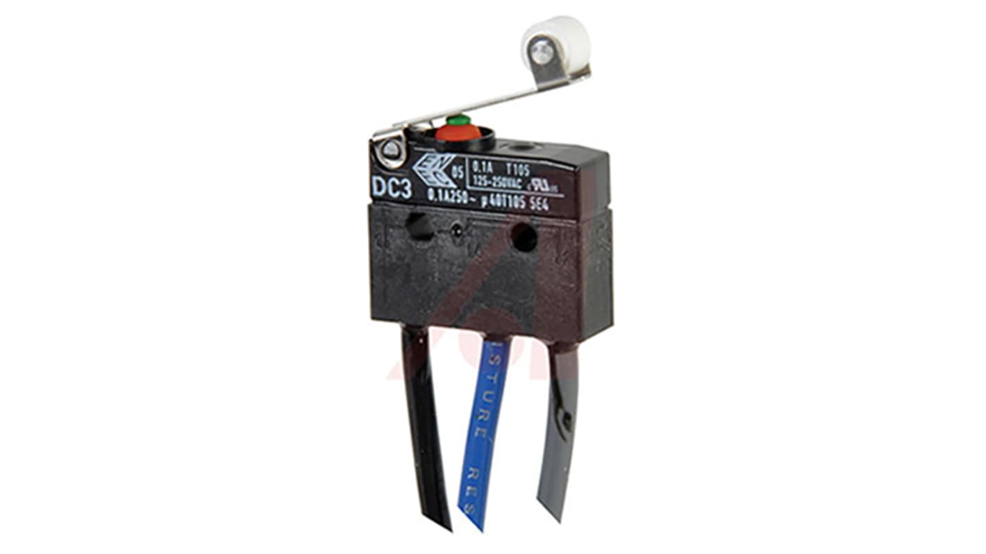 DC3CM5RB | Cherry Roller Lever Microswitch, Wire Lead Terminal, 100 mA ...