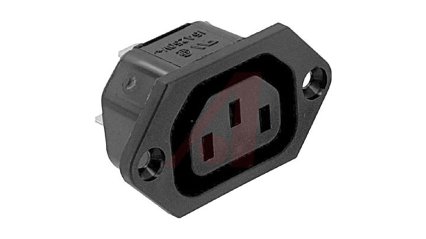 6600.3100 | Schurter F Panel Mount IEC Connector Socket, 10A, 250 V | RS