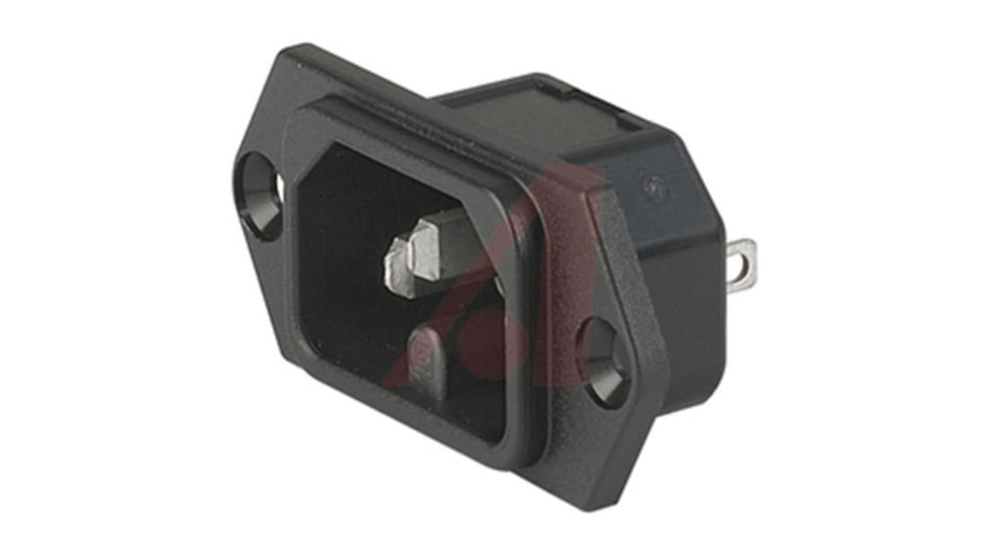 6110.9300 | Schurter C16 Panel Mount IEC Connector Male, 10A, 250 V | RS