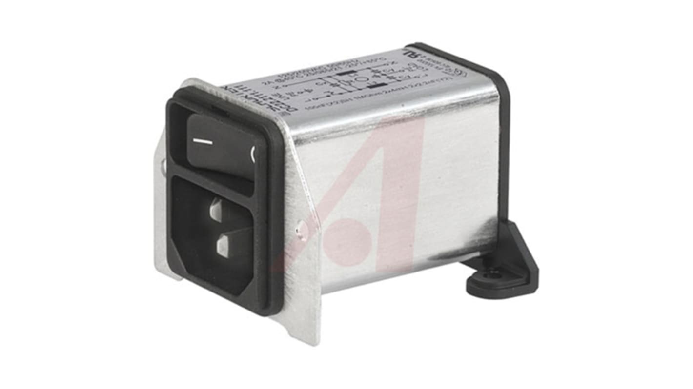 DC22.6121.111 | Schurter C14 Panel Mount IEC Connector Male, 6A, 125 V ...