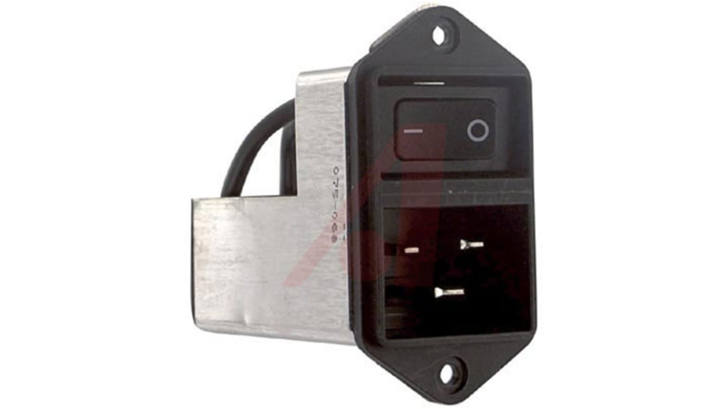 EC12.2201.001 | Schurter C20 Panel Mount IEC Connector Male, 16A, 125 V ...