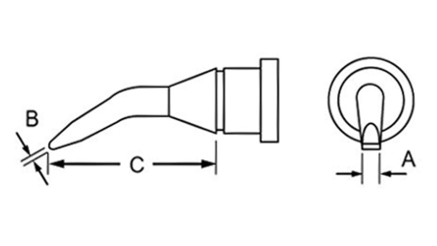 LTAX | Weller 1.6 x 0.8 mm Bent Chisel Soldering Iron Tip for use with ...