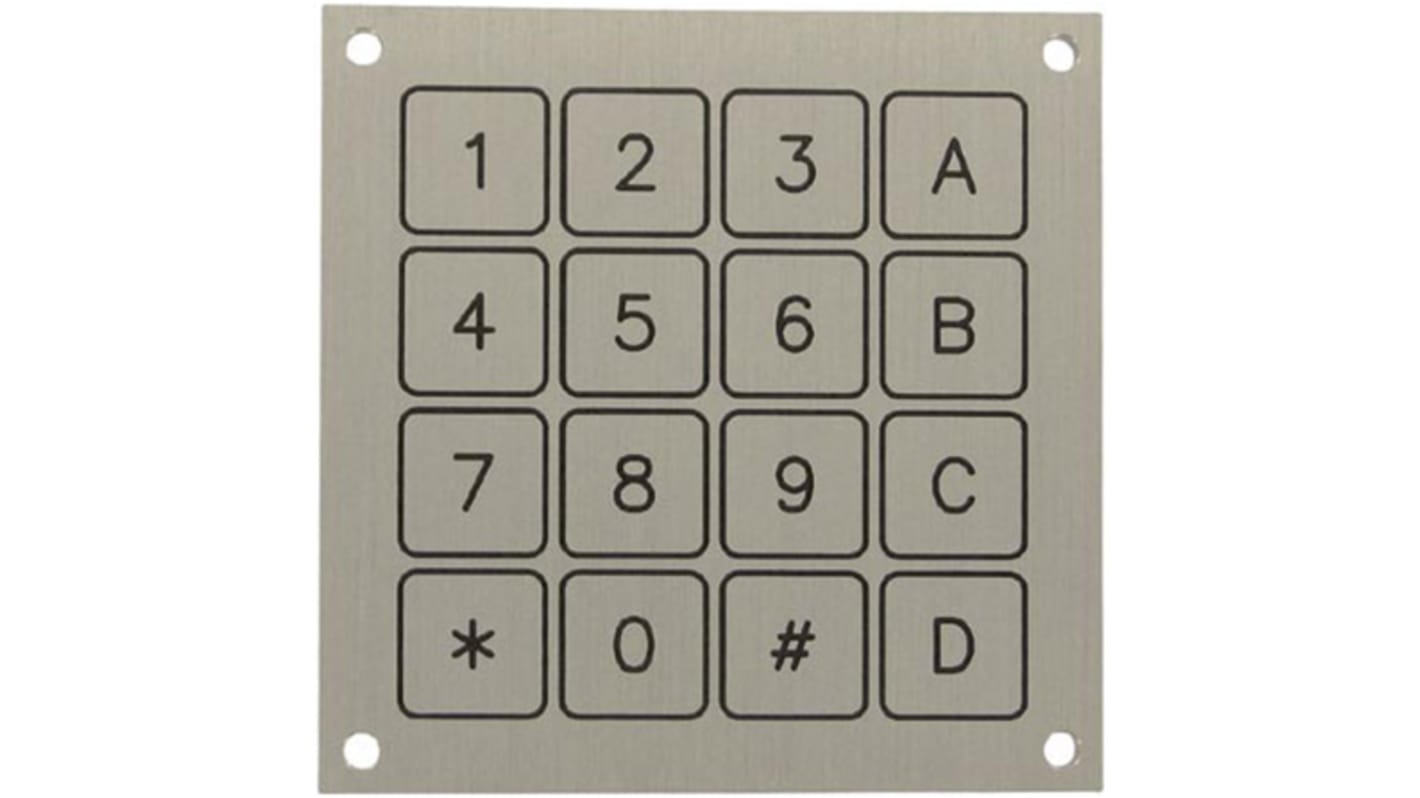 37F1-BB2-AC1 | Grayhill IP68 16 Key Aluminium Keypad | RS