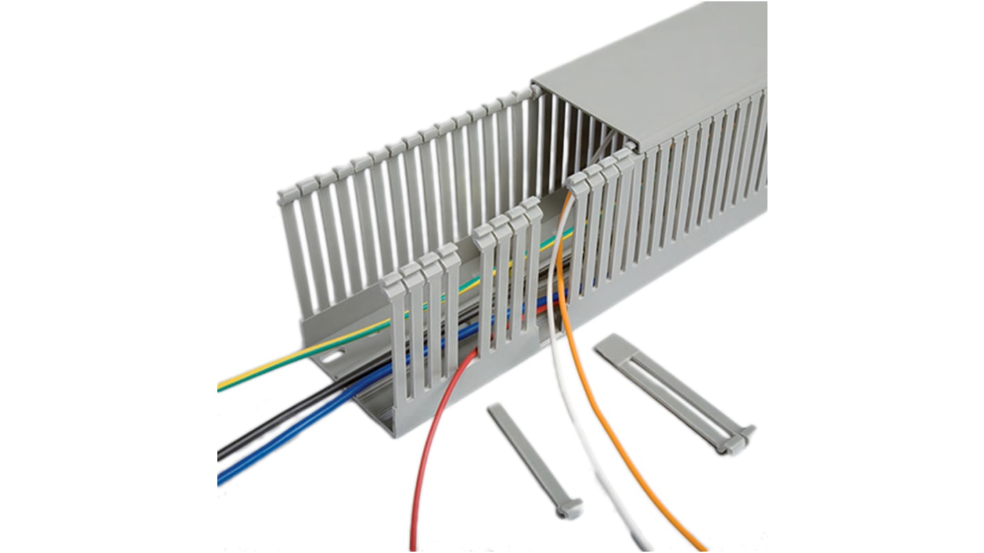 10440084 | Betaduct Betaduct Metric Grey Slotted Panel Trunking - Open ...