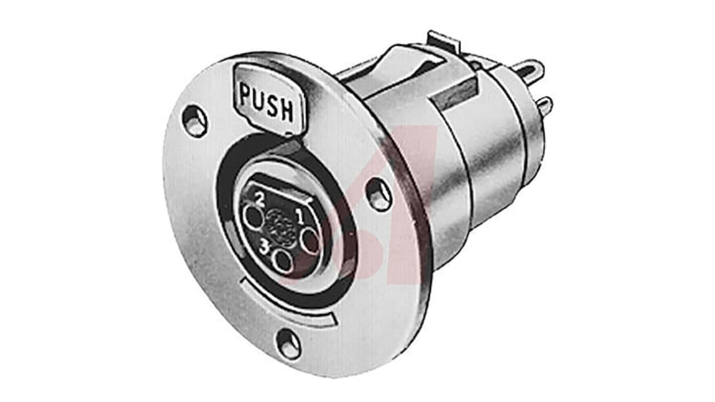 C3F | Switchcraft Panel Mount XLR Connector, Female, 125 V ac, 3 Way ...