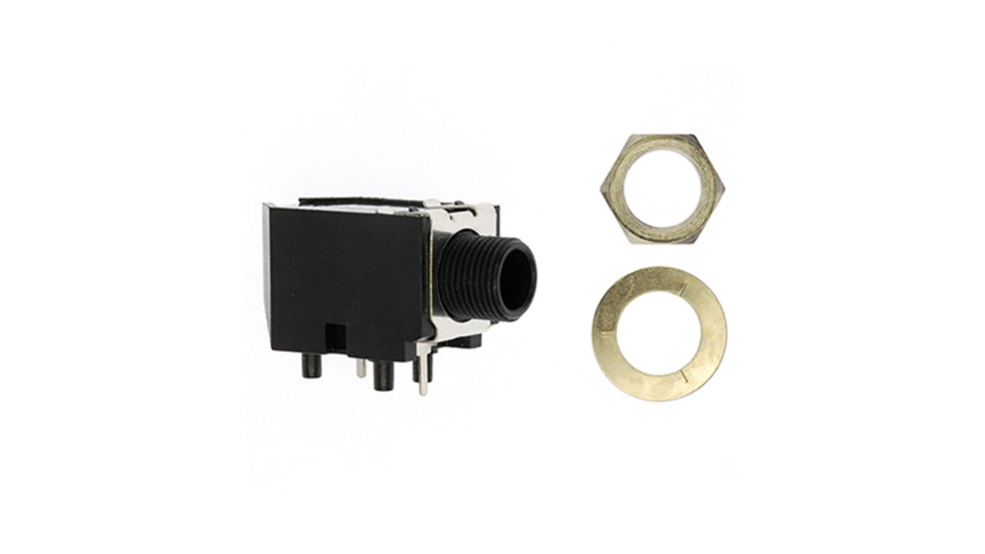 RN112BPC | Switchcraft Jack Connector 6.35 mm PCB Mount Stereo Socket, 3Pole | RS