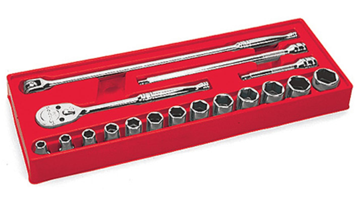 317MSPC | Snap-on 17-Piece Imperial 1/2 in Standard Socket Set with ...