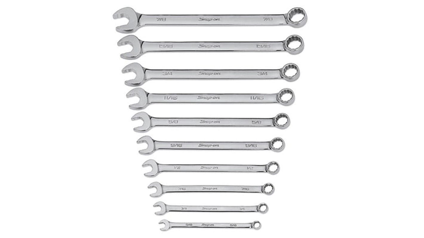 SOEX710 | Snap-on 10-Piece Combination Spanner Set, 1/2 in, 11/16 in ...