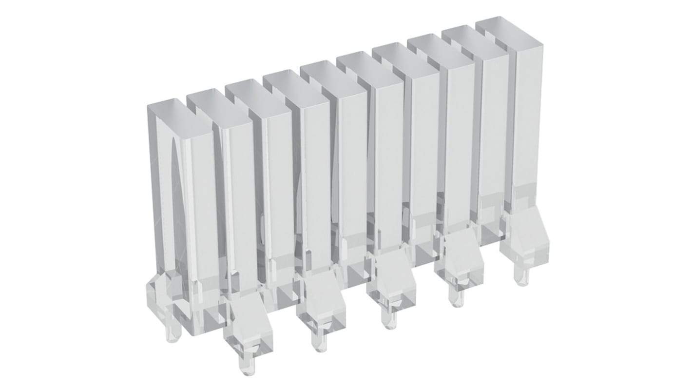 1274.2010 MENTOR, PCB Mounted 10-Way LED Light Pipe, Clear Rectangle ...