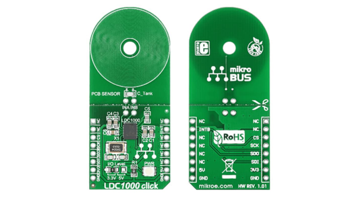 MIKROE-1583 | MikroElektronika LDC1000 click Inductive Sensor mikroBus Click Board | RS
